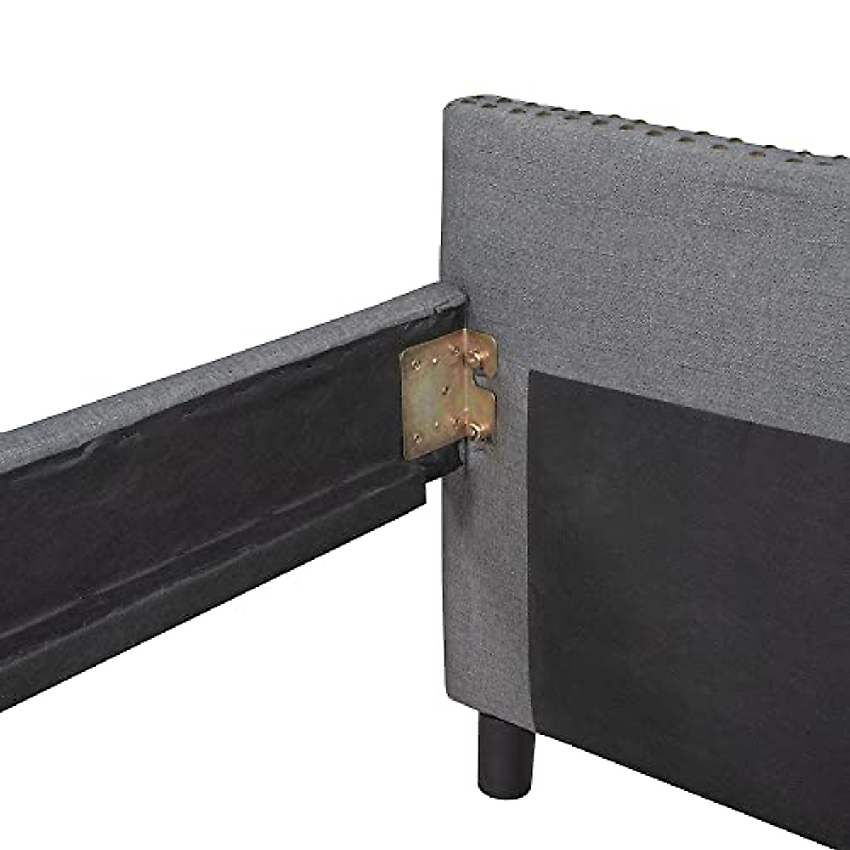 Upholstered Full Daybed with Two Storage Drawers, Full Size Button Tufted Sofa Bed Daybed with Nailhead Trim and Wood Slat Support (Grey Fabric)