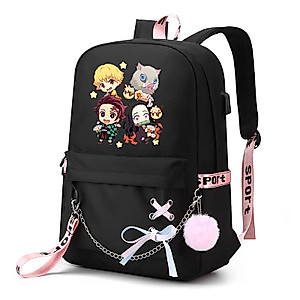Marketair Anime Backpack School Backpack Laptop Bag Large Casual Daypack BookBag Cosplay Backpack For Girls