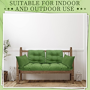 Maitys 5 Pieces Waterproof Wicker Chair Cushions Outdoor Cushions Couch Cushion Set Group Loveseat Cushions Lumbar Pillows for Patio Backyard Porch Garden Furniture(Sage Green)