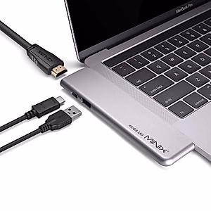 MINIX NEO SD4 USB-C Multiport 480GB SSD Storage Hub for Apple MacBook Air/Pro | 4K@60Hz Display | Thunderbolt 3 | USB 3.0,Sold Technology Limited.(Space Gray)