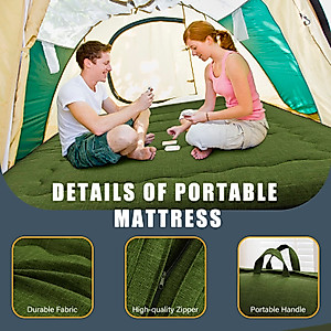 MAXYOYO Roll Up Mattress Sleeping Mat, Floor Futon Mattress for Outdoor Indoor, Upgraded Portable and Foldable Mattress, Green Full Mattress, 75x54 Inch