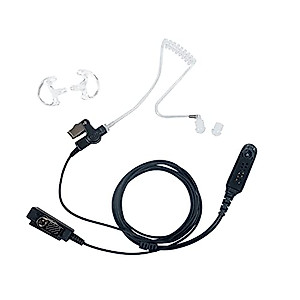 klykon Motorola Ht1250 Earpiece,2 Wire Covert Acoustic Tube Earpiece Headset Mic PTT Surveillance Kit for 6 PIN Motorola 2 Way Radio Walkies Talke HT1250,HT750,HT1550,MTX850,MTX950