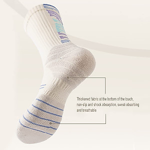 YQHMT Athletic Crew Socks Performance Thick Cushioned Sport Basketball Running Training Compression Socks for Men & Women