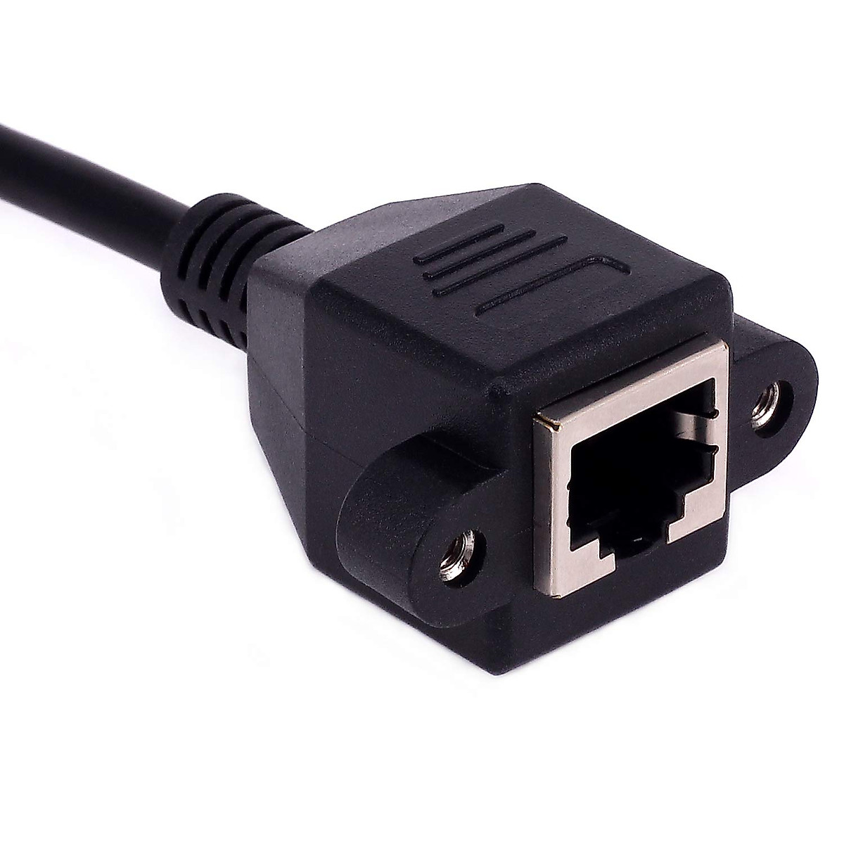 Yeworth Ethernet Extension Cable, [2 Pack] 0.6m RJ45 Male to Female LAN Ethernet Network Cat6 Cat5e Cat5 Panel Mount Cable RJ45 Extension Extender Cord for Switches, Routers (Black)