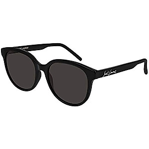 SAINT LAURENT Women's Signature Round Sunglasses, Black/Black/Black, One Size