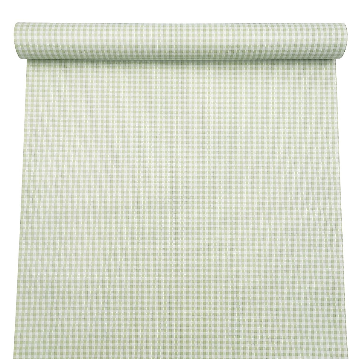 Yifely Green & White Checkered Pattern Tabletop Protect Paper Self-Adhesive Shelf Liner Coat Locker Decor 17.7 Inch by 9.8 Feet