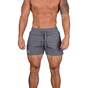 YoungLA Men's Bodybuilding Gym Running Shorts 101 | All Grey X-Large