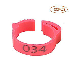 Haokaini 100 Pcs Poultry Leg Rings Chicken Identification Leg Bands Rings Foot Ring Bands Bird Clip Poultry Leg Bands for Pigeon Chicks Bantam Chicken