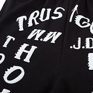 cpfm.xyz HOLY KY Trousers Creative Text Printing Sports Outdoor Retro Casual Pants Black