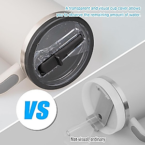 2 PCS 40 OZ Tumbler Flip Straw Lid Replacement Fit for Stanley Quencher Tumbler, New Spill Proof and Leak Resistant Tumbler Lids Compatible with Stanley Cup Accessories (White)