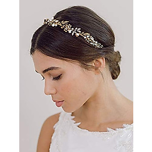 SWEETV Retro Wedding Headband, Bridal Headpieces for Wedding Women Rhinestone Hair Accessories Vintage Style