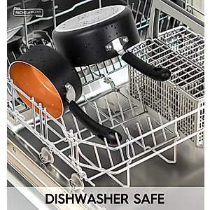 MICHELANGELO Nonstick Sauce Pan With Lid, 1QT&2QT&3QT Ceramic Saucepan, Copper Saucepans,PFAS-FREE Pot Set,Small Pots For Cooking,Multipurpose Cooking Pots Set For Home Kitchen,Dishwasher Safe