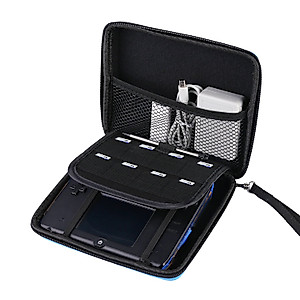 AKWOX Carrying Case Compatible with Nintendo 2DS with 8 Game Holders (Blue)
