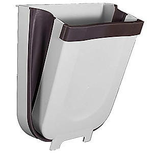 Creative Trash Bin Folding Waste Bins Kitchen Garbage Bin Fruits Vegetable Rubbish Container Foldable Car Trash Can Wall Mounted Door Hanging Trash Can Bathroom Waste Storage Bucket Organizer (White)
