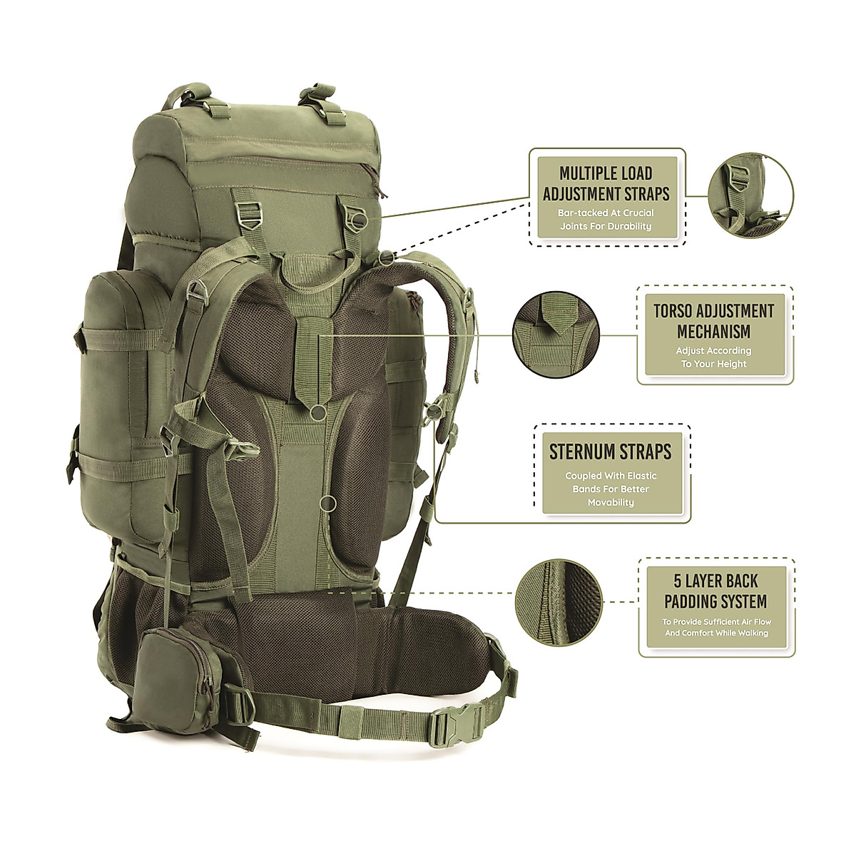 TriPole Colonel 85 litres Rucksack + Detachable Day Pack, Digital Camouflage