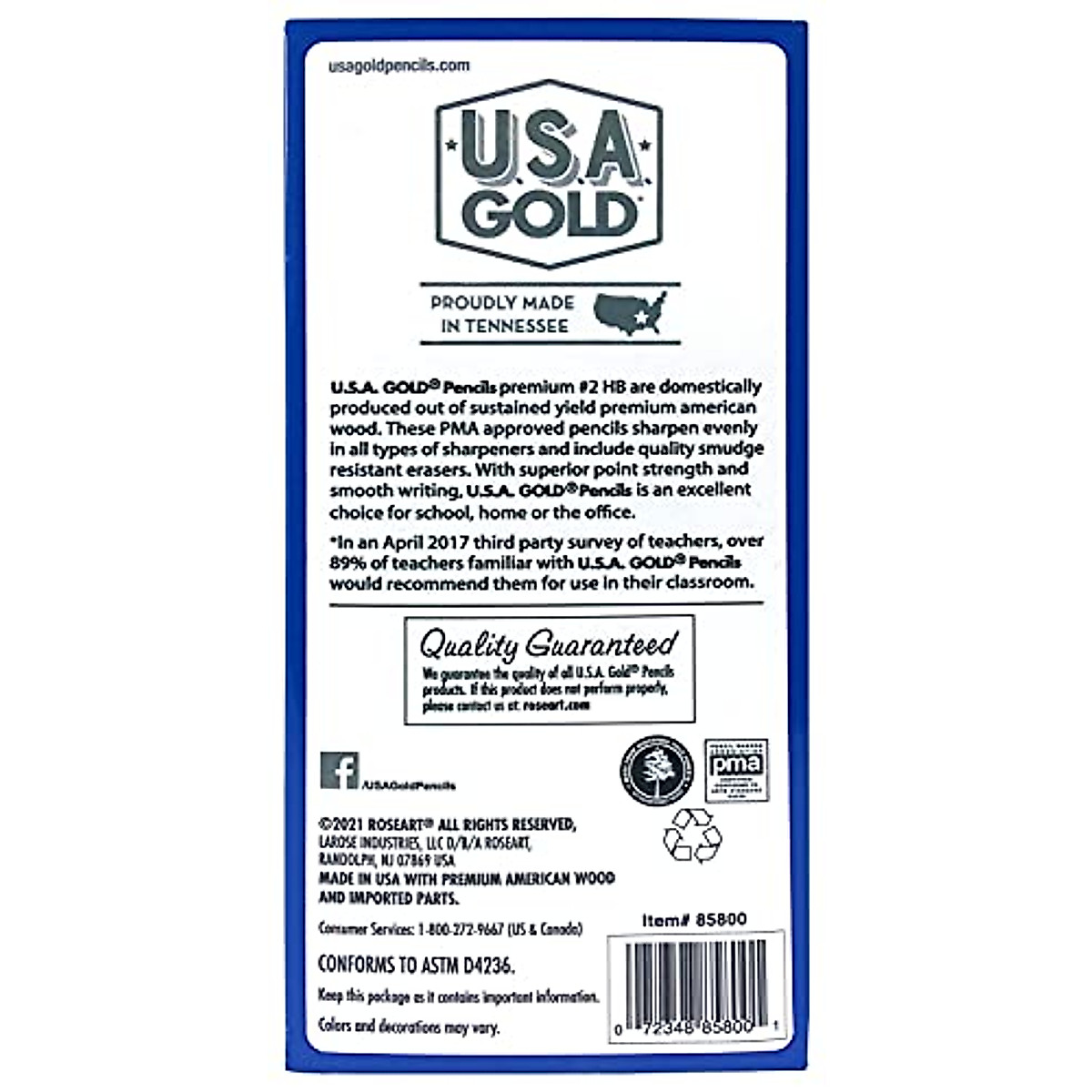 Cra-Z-Art U.S.A. Gold Pre-sharpened American Wood Cased #2 HB Yellow Pencils, 96 Pack