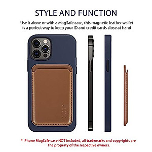 XJade Leather Wallet with Premium Magnet Made for iPhone 12/12Mini/12Pro/12ProMax,Wood Brown