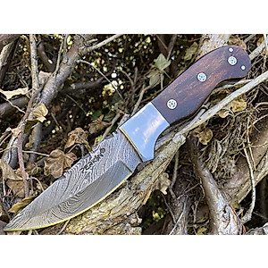 Perkin Knives - Handmade Damascus Hunting Knife - Beautiful Camping Knife - Full Tang