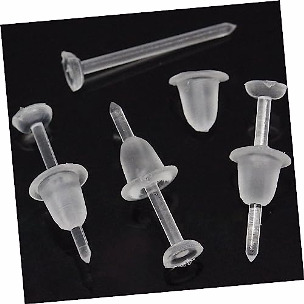 SEWACC 100 Pairs Plastic Earring Backs Locking Plugs Stoppers DIY Earring Accessories for Jewelry Making