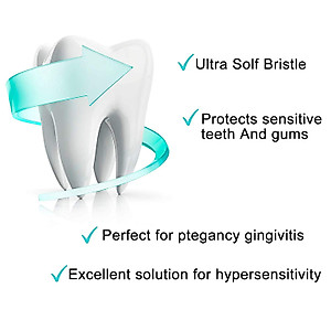 Bamboo Charcoal Toothbrush for Sensitive Gums and Teeth. Micro Nano Toothbrushes with 10.000 Ultra Soft Bamboo Charcoal Bristles. Has Excellent Cleaning Effect (Package A)