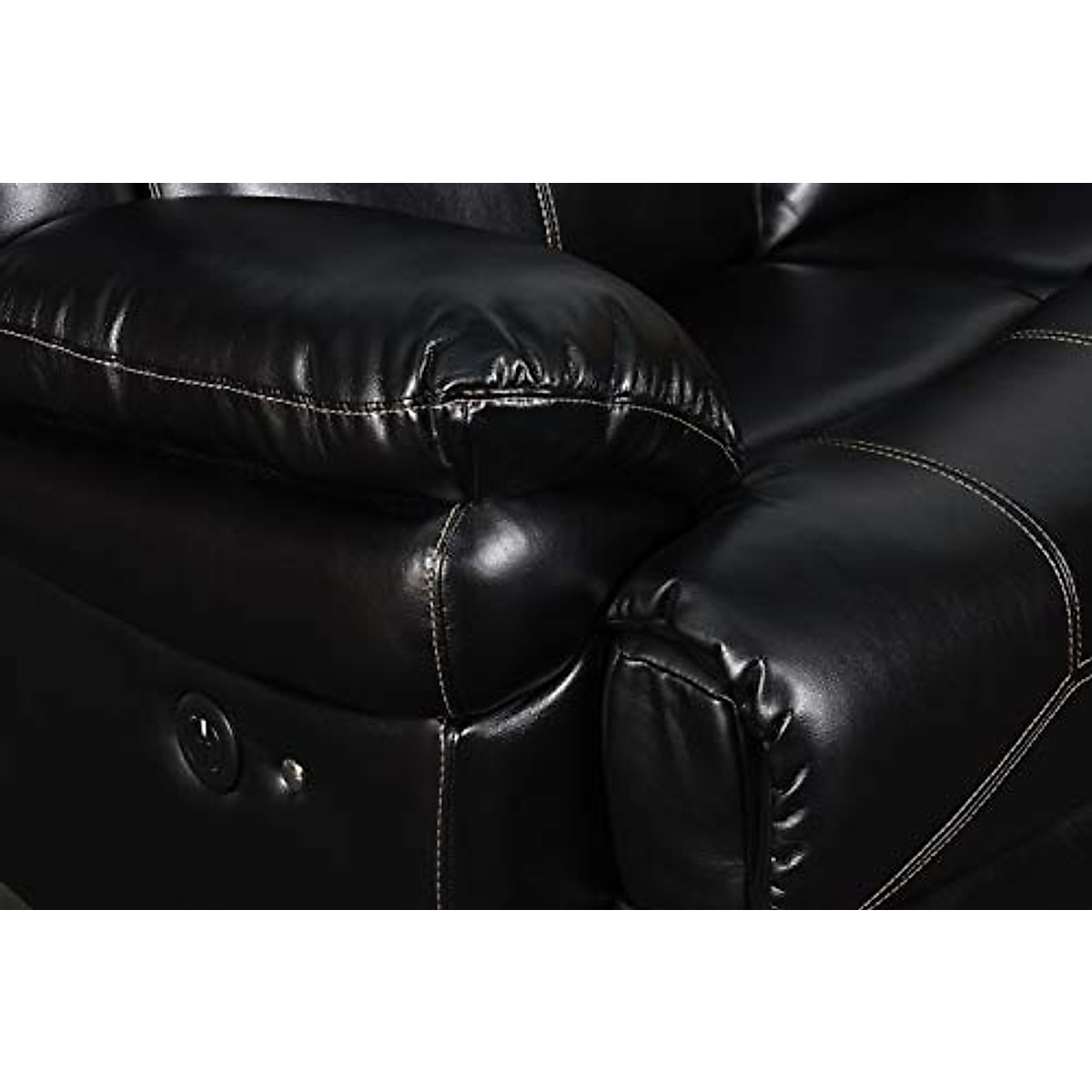 New Classic Furniture Flynn Sofa with Lighted Base, Black