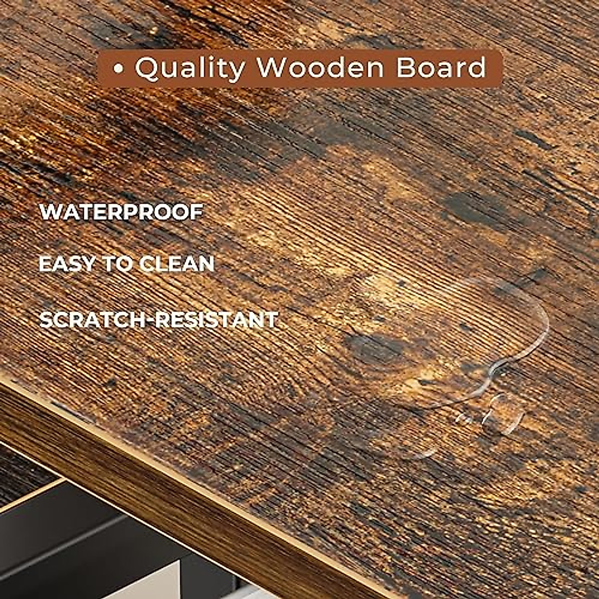 Boloni Triple Bookshelf, Bookcase with 11 Open Platforms, Large Etagere Wood Bookcase with Metal Frame for Living Room, Bedroom, Brown