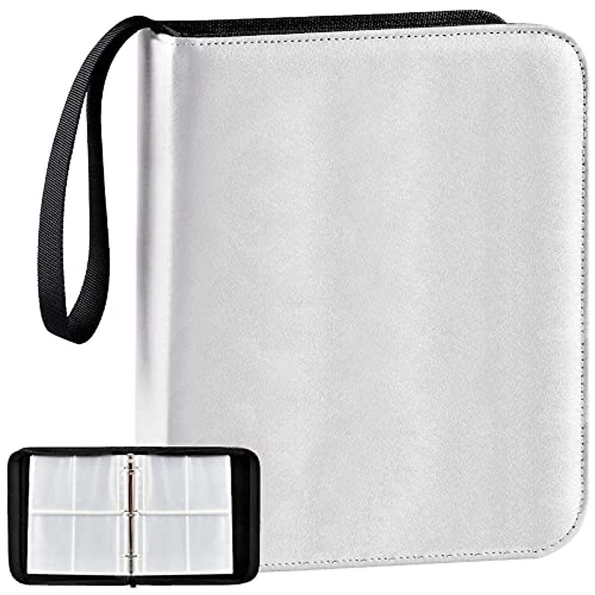 Trading Card Binder Holder for PM Cards, 432 Pockets Baseball Football Cards Album Case Collector Book with Sleeves Compatible with PM TCG for MTG for C.A.H, Sports Cards Storage Folder - White