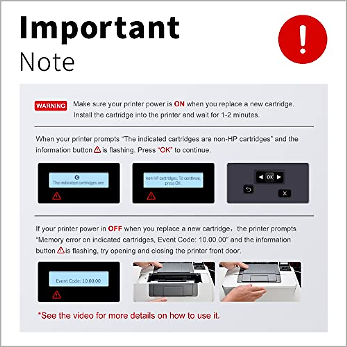 LEMERO (206X with CHIP Compatible Toner Cartridge Replacement for HP 206A 206X W2110X W2111X W2112X W2113X to use with Color Laserjet Pro M255dw M283fdw M283cdw (Black Cyan Magenta Yellow, 4 Pack)