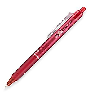 Pilot FriXion Clicker Retractable Erasable Gel Pens, Fine, Red, Blue, Black, 12 Pens