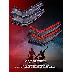 SATINIOR 8 Pairs Arm Sleeves for Men Women Compression UV Sun Protection Arm Sleeves (L)