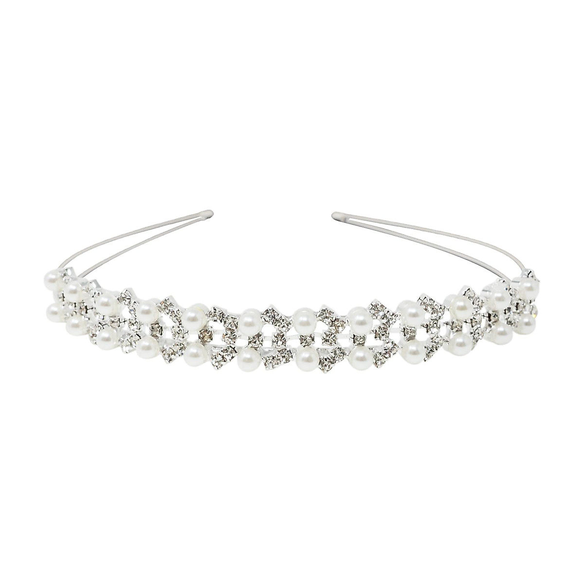 Honbay Wedding Hair Piece Photography Hair Accessories Bride Bridesmaid Flower Girl Crown Headband Hair Hoop Tiara with Crystal and Faux Pearls