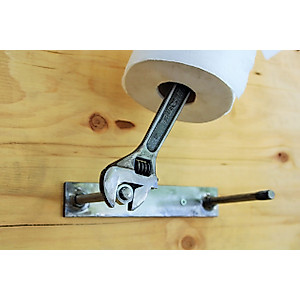 Toilet Paper Holder, Car Guy Gift, Wrench And Nut Bathroom Stand, Automotive Art, Toilet Paper Rack, Steampunk Bathroom Decor, Mancave Decor