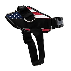 ShawnCo Essential Dog Harness, No-Pull Pet Vest with 3 Leash Clips, No Choke, Reflective, Adjustable and Padded, for Easy Walking and Training for Small, Medium and Large Dogs (Stars and Stripes, L)