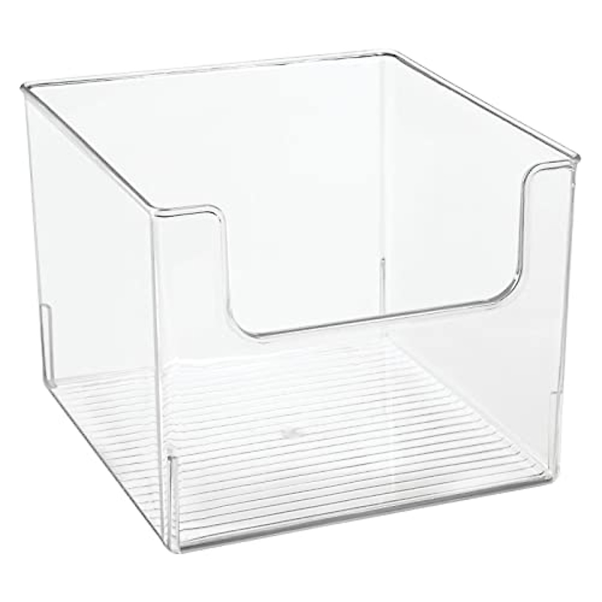 mDesign Plastic Home Storage Organizer Bin for Cube Furniture Shelving in Office, Entryway, Closet, Cabinet, Bedroom, Laundry Room, Nursery, Kids Toy Room - Open Front - 2 Pack - Clear