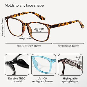 CCVOO Reading Glasses for Women/Men, Eyeglasses, Blue Light Readers for Women/Men, Computer Eye Glasses, Cheaters