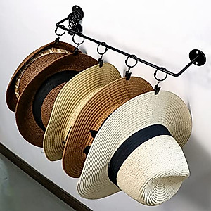 CAPHONT Hat Wall Rack Cap Organizer 2 Pack Baseball Hat Racks Display Holder with 24 Detachable Metal Clips Hooks Baseball Cap Display Wall Mounted