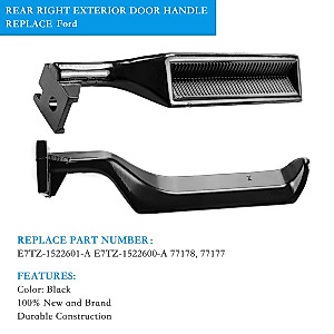 YMHHefy Black Interior Metal Door Handle Front Left Driver Passenger Compatible for 1987-1996 Ford Bronco F150 F250 F350 F53 F59 F800 E7TZ-1522601-A E7TZ-1522600-A 77177 77178 2Pcs