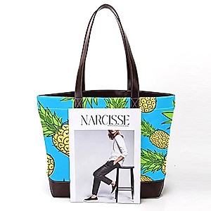 TBOUOBT Handbags for Women Fashion Tote Bags Shoulder Bag Satchel Bags, Tropical Fruit Pineapple
