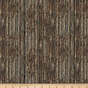 Timeless Treasures Lakeside Cabin Dark Wood Siding Brown, Fabric by the Yard