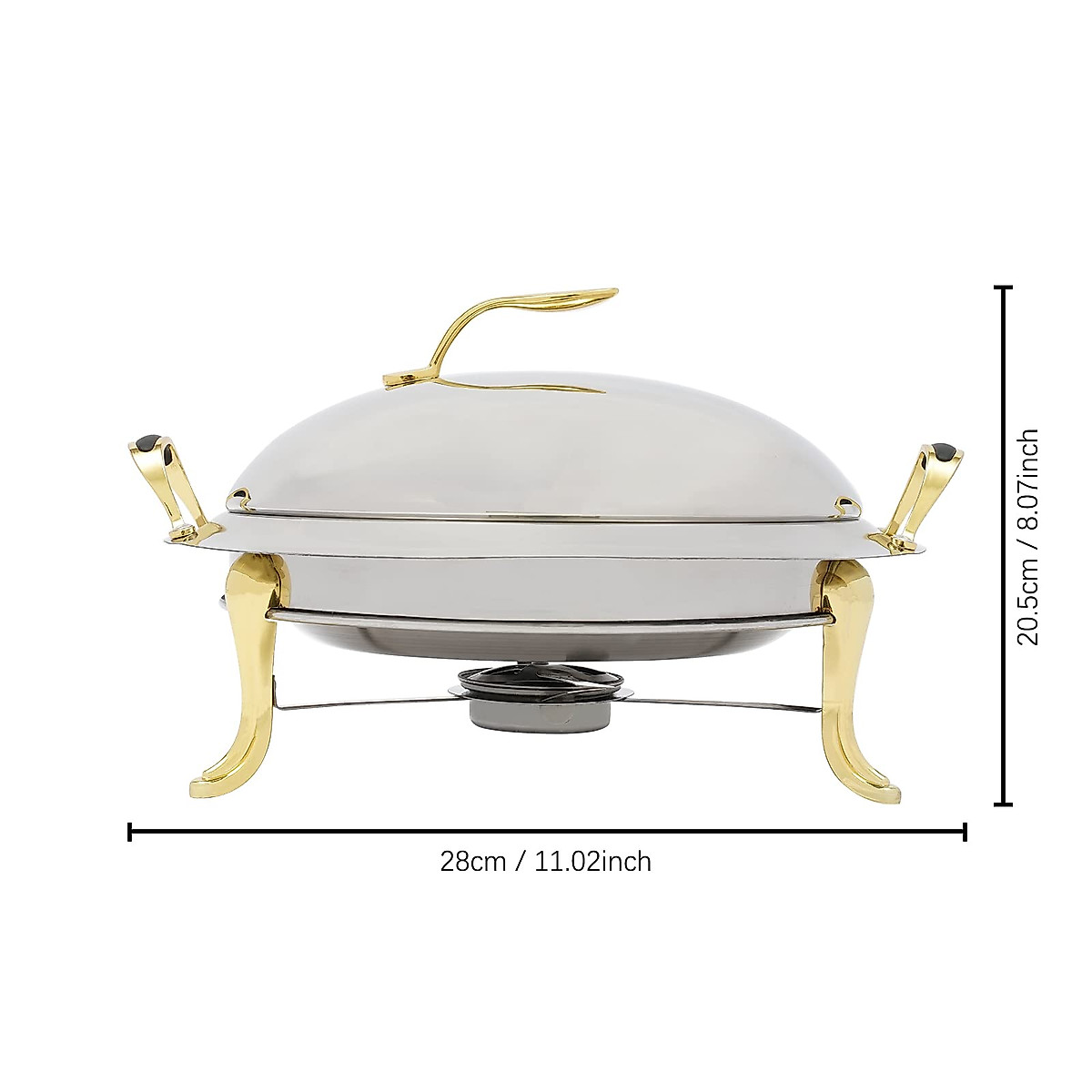 Chafing Dish Chafer Cover Buffet Warmers Chaffing Server Set Chafer with a Capacity of 1.5L, Catering Dishes Set for Party Restaurants, Hotels, 11.02"*8.07"inch