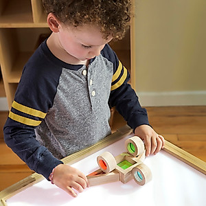 Guidecraft LED Tabletop Lightbox: Kids Learning and Educational Accessory, Build, Play, and Display Building Blocks