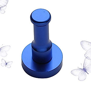 YARNOW Heavy Duty Aluminum Wall Hooks No Drilling Waterproof Rustproof Single Hook Hat Coat Robe Door Wall Hook Hanger (Blue)