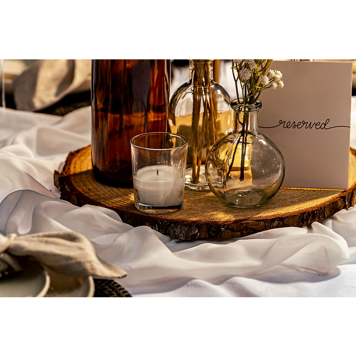 Set of (14) 12-13" Wood Slice centerpieces for Tables, Rustic Wedding Decorations, Wedding Decorations for Tables, Natural Wood Slices! (14)