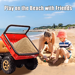 Nitoess 2 Seater 24V Kid Dump Truck with Remote Control Electric Utility Vehicles UTV 2WD/4WD Battery Powered 6 Wheeler,Ride on Car Kids Ride On Dump Truck,EVA Tire,Red