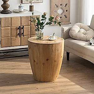 Wetiny 21.06" Vintage Style Bucket Shaped Coffee Table for Office, Dining Room and Living Room