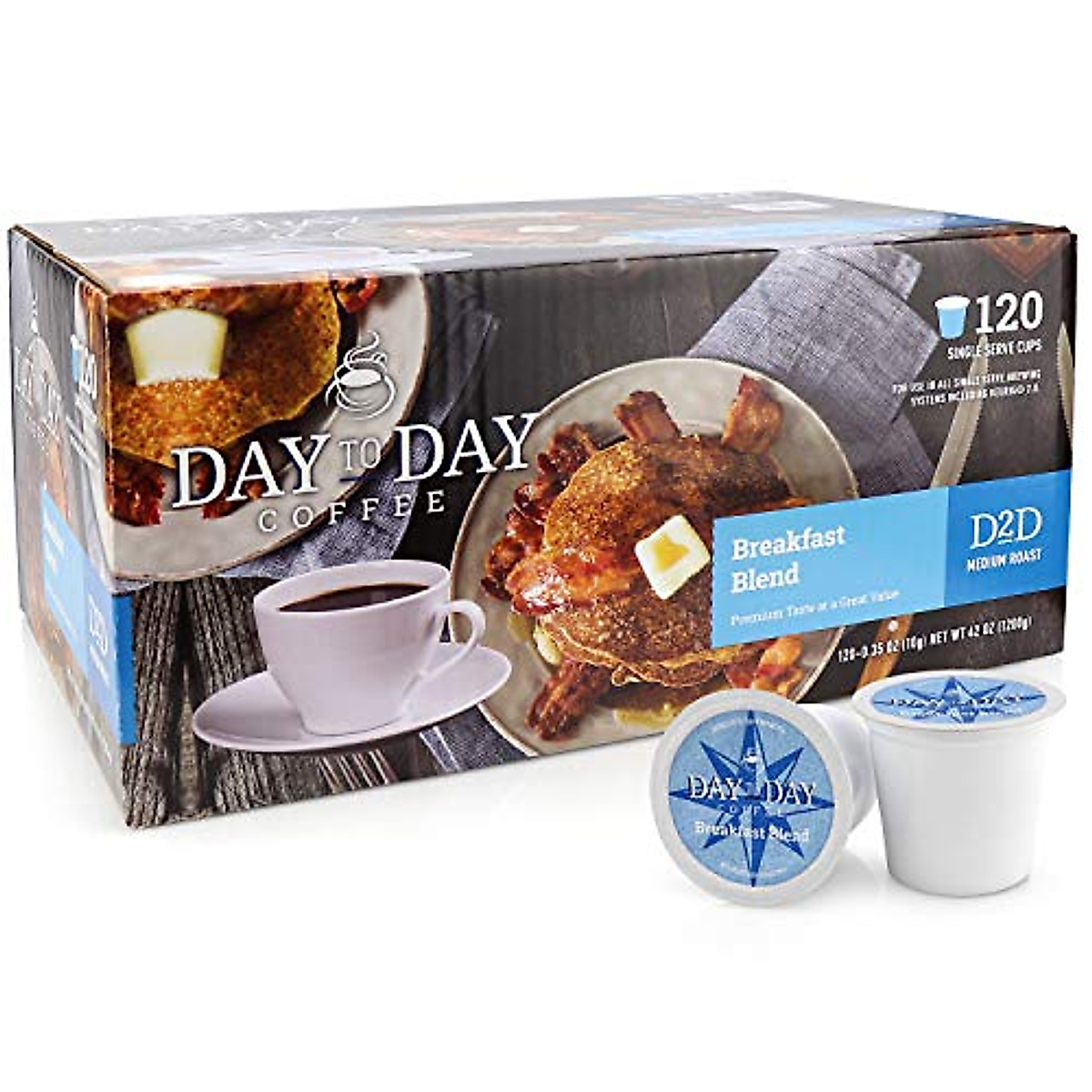 Day To Day 120-Count Breakfast Blend, Medium Roast Single Serve Coffee Pods for K-Cup Keurig Brewers
