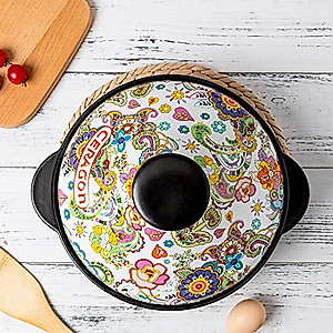 2L Tagine Pot, Hand Made and Hand Painted Moroccan Ceramic Pots, Tajine with Ceramic Cone-Shaped Closed Lid for Cooking and Stew Casserole Slow Cooker