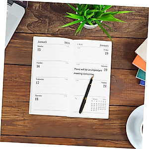 NUOBESTY 3pcs Gallery Leather Weekly Planner 2024 Planner Notebook Daily Task Planner Digital Calendar Planner Undated Planner Weekly and Monthly Note Pads Paper Dating Pocket Binder