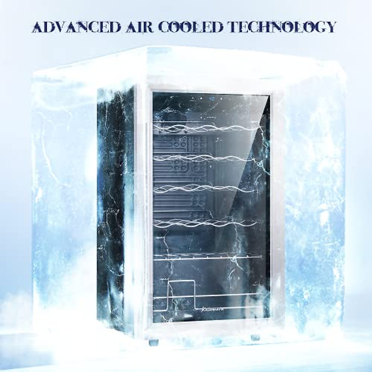 Kalamera Mini Fridge Wine Cooler, 24 Bottle Compressor Freestanding Wine Refrigerator - Single Zone with Stainless Steel Glass Door for Home, Office, Bar, 41°F to 64°F, Drink Fridge.