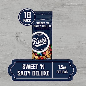 Kar’s Nuts Sweet ‘N Salty Deluxe Trail Mix, 1.5 oz Individual Snack Packs – Bulk Pack of 18, Gluten-Free Snacks